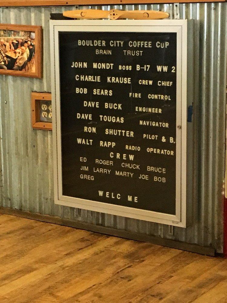 Menu at The Coffee Cup Cafe, Boulder City