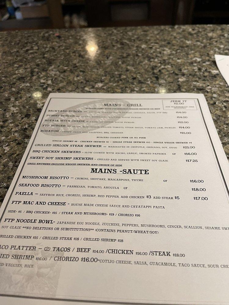 Menu at Four Twelve Project restaurant, Moon