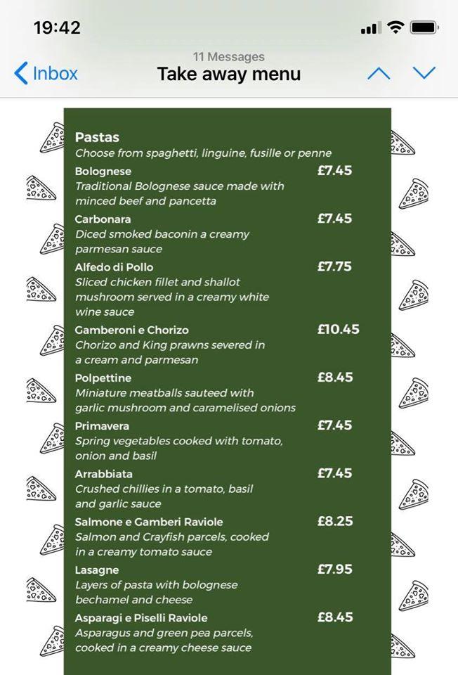 Menu at The Italian Farmhouse restaurant, Houghton le Spring
