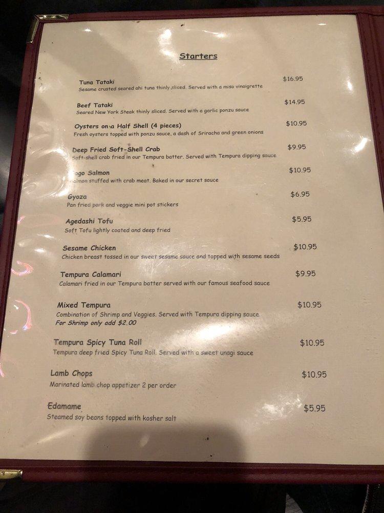 Menu at Ojiya Japanese Steakhouse & Sushi Bar, Chico