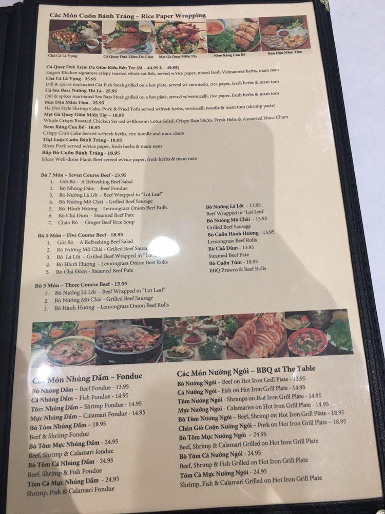 Menu at Saigon Kitchen restaurant, San Jose, Story Rd #1005