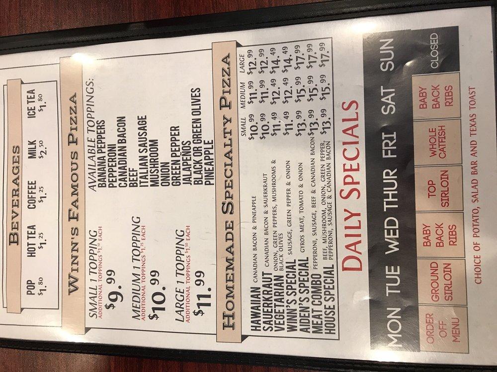 Menu at Winn's Pizza and Steakhouse Norwalk, Norwalk