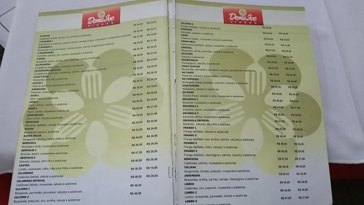 Menu em Dema Joe Restaurante e Pizzaria, Suzano