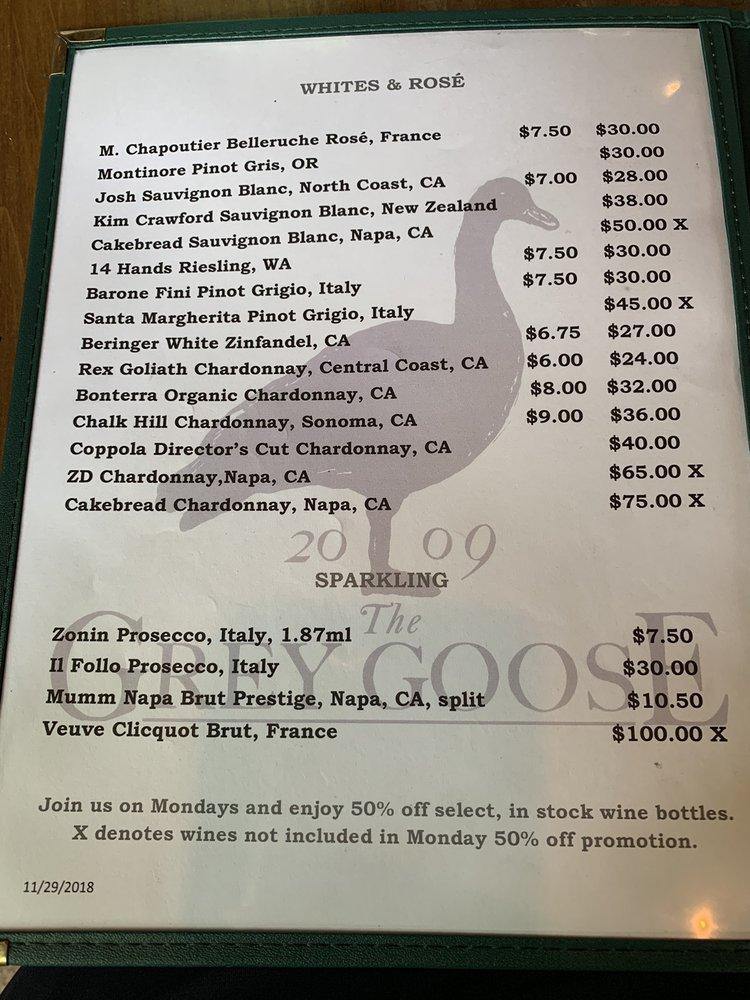 Menu at The Goose Lexington pub & bar, Lexington