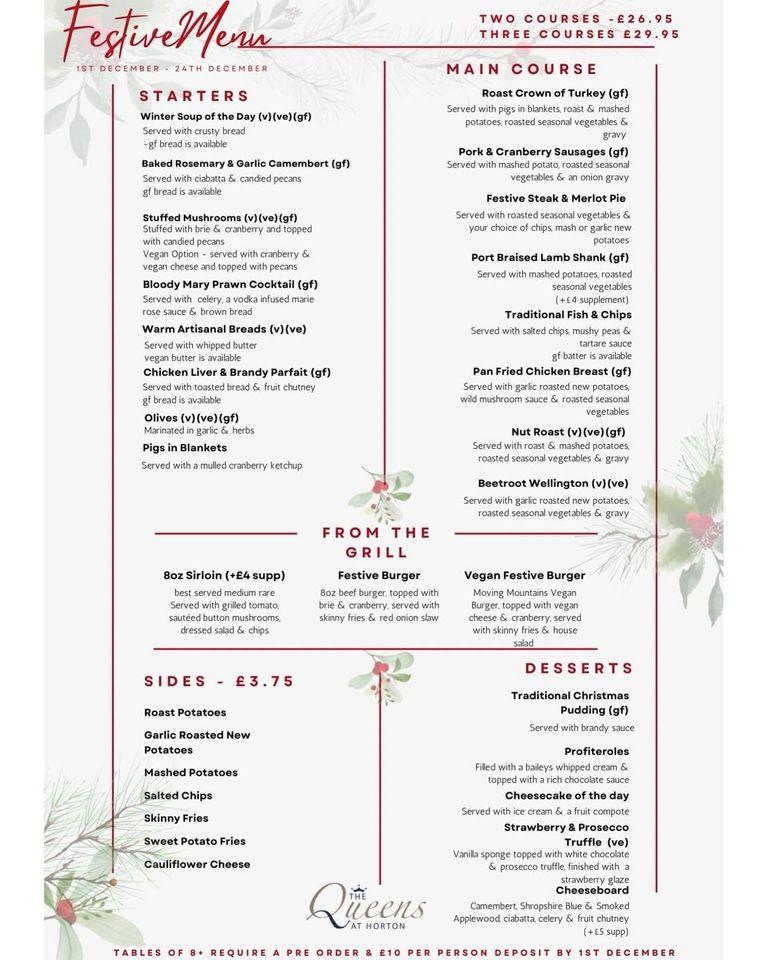 Menu at The Queens at Horton pub & bar, Leegomery