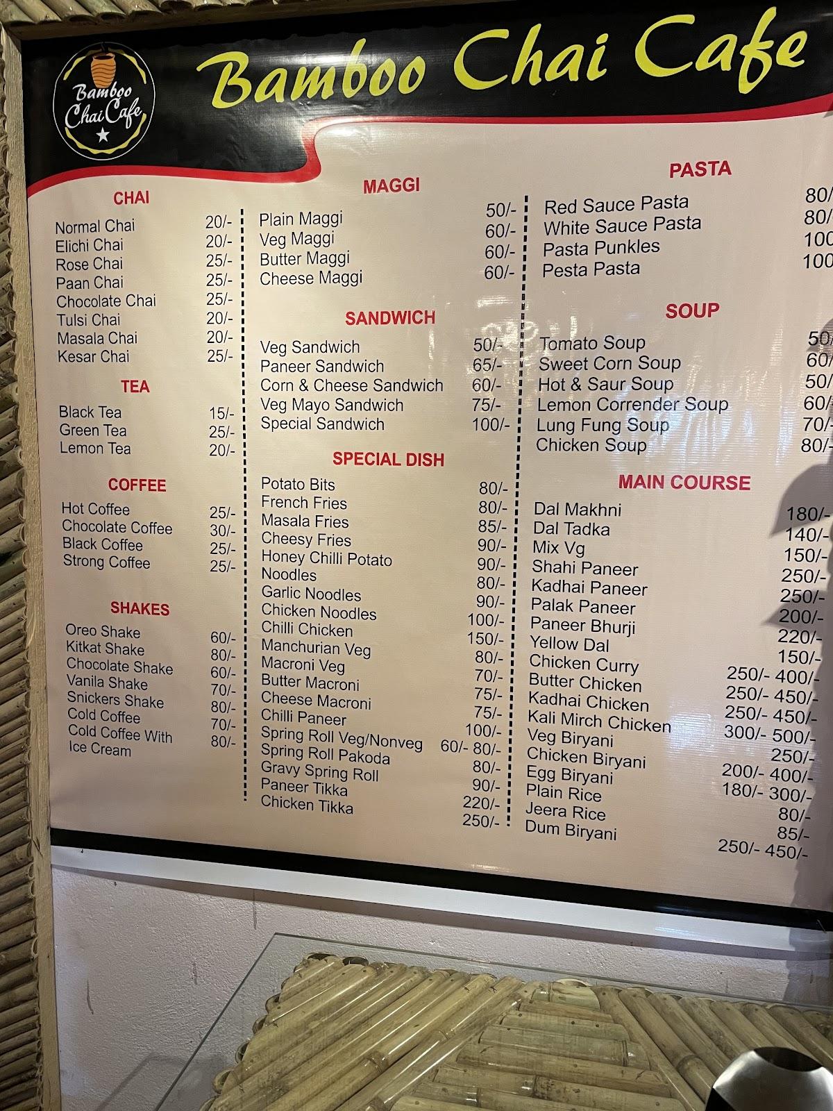 Menu at Bamboo Chai Cafe & Restaurant, Dehradun
