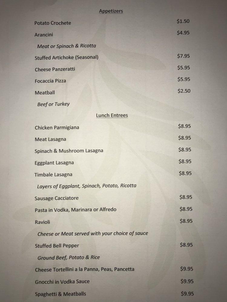 Menu at Maria's Cafe, Highwood, 410 Sheridan Rd