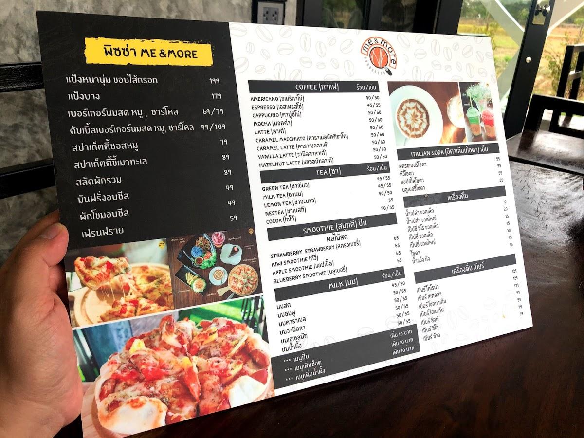Menu at Me&More Cafe, Talat