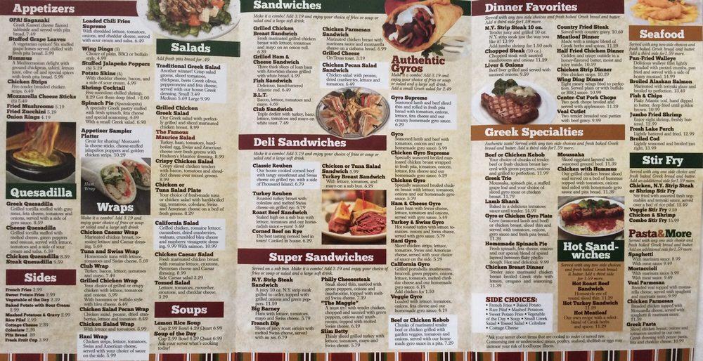 Menu at Mimi's Diner restaurant, Township of Hamburg