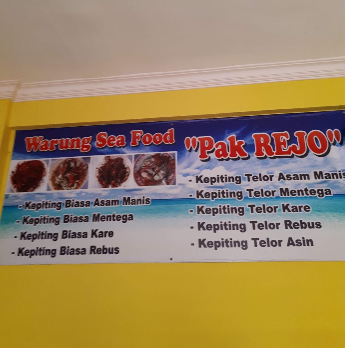 Menu at Seafood Pak Rejo Pindahan Depan Makam restaurant, Surabaya