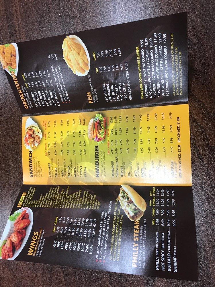 Menu at Touchdown Wings at Tucker restaurant, Tucker