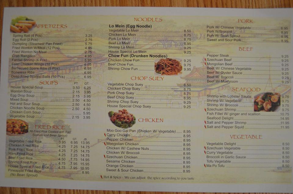 Menu at King's Chef restaurant, Miami Springs, 1 Westward Dr