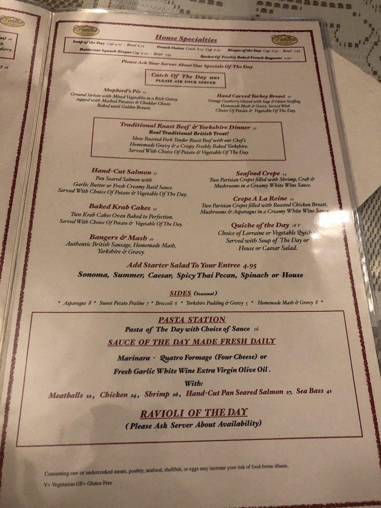 Menu at VIENNA CAFE & BISTRO, Cooper City