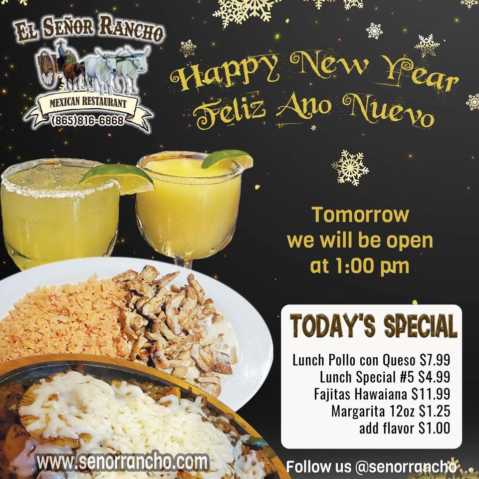 Menu at El Señor Rancho restaurant, Lenoir City