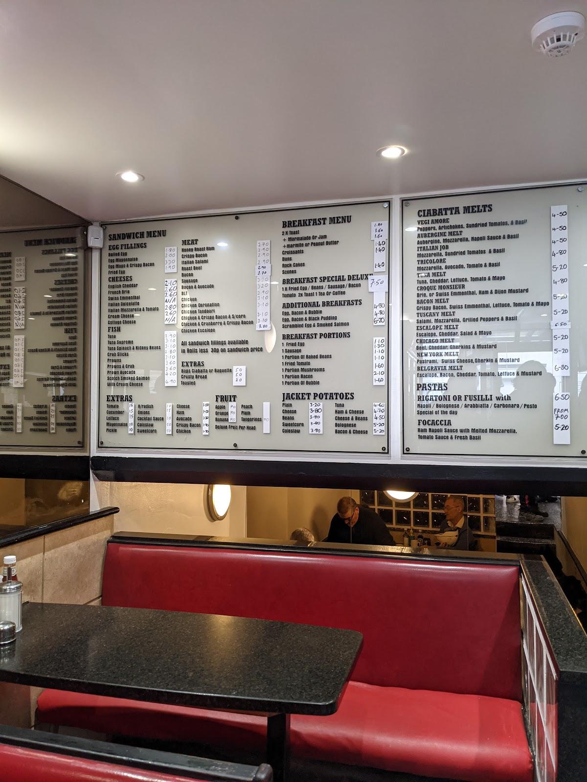 Menu at Old English Coffee House., London, 1A Montrose Pl