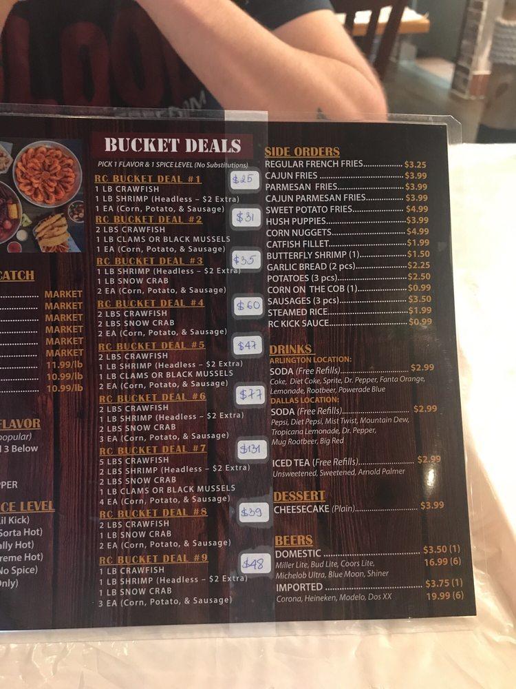 Menu at Red Claws Crab Shack pub & bar, Dallas