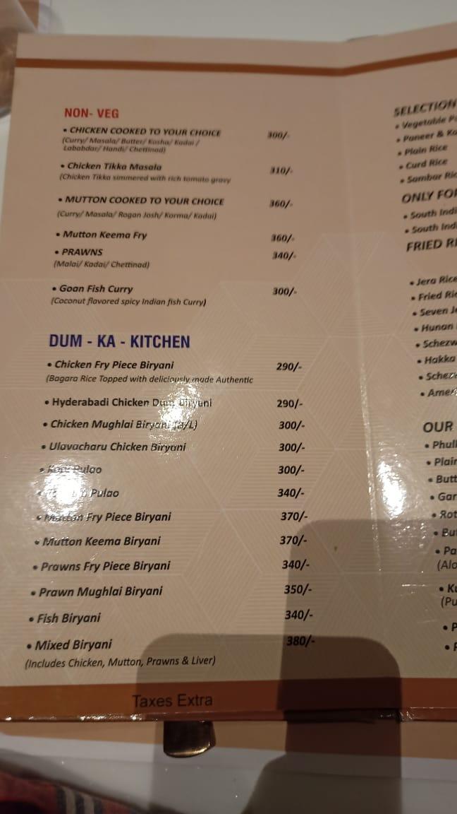 Menu at Srikanya Comfort Restaurant, KPHB, Hyderabad