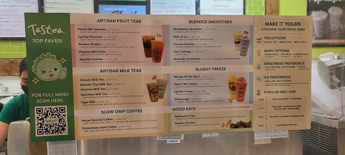 Menu at Tastea Chino Hills pub & bar, Chino Hills, Chino Hills Pkwy STE D