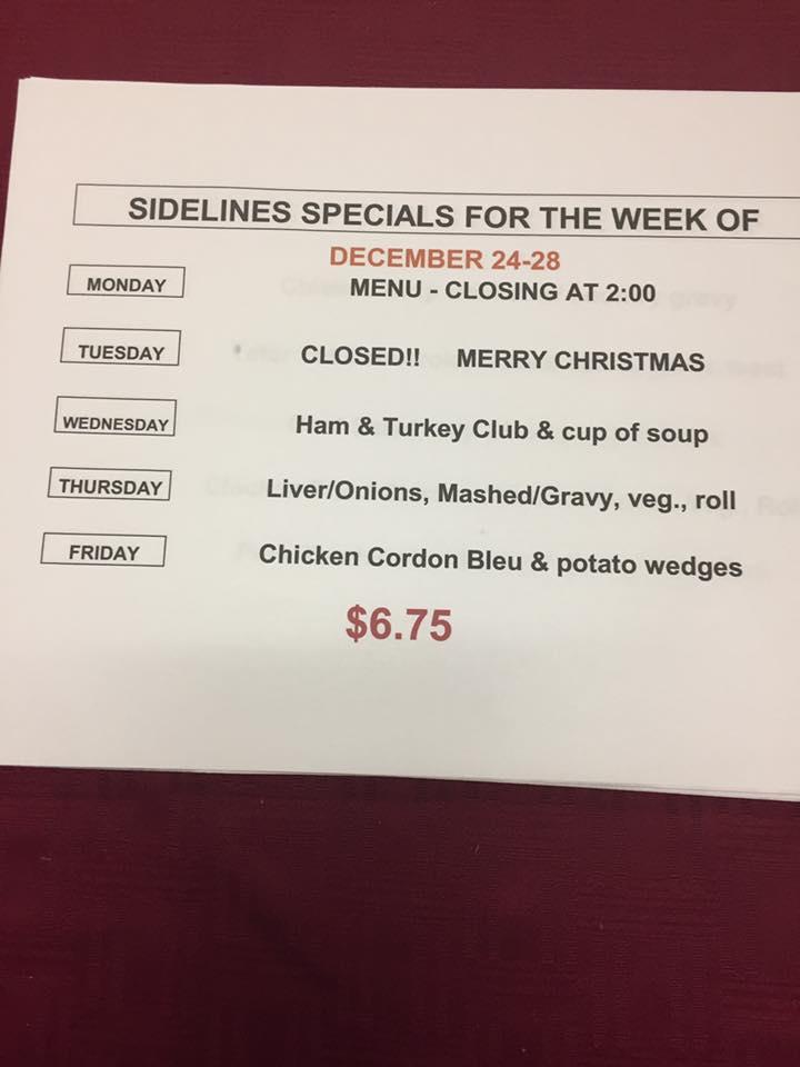 Menu at Sidelines pub & bar, Wakefield