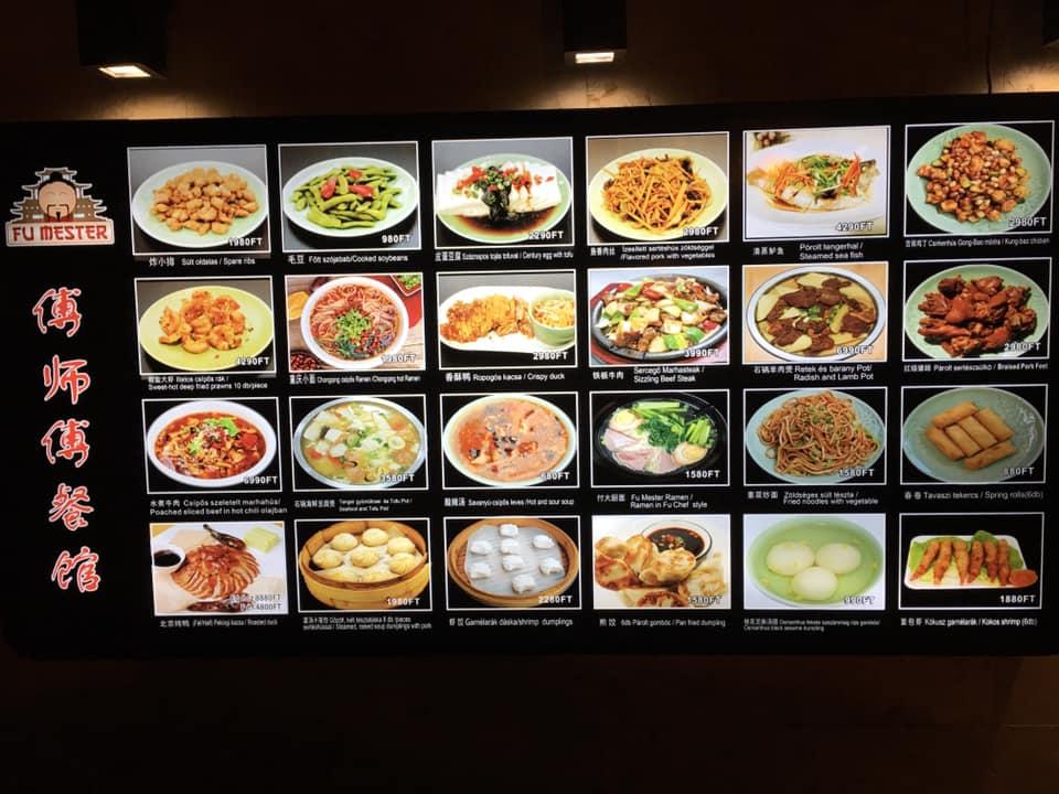 Menu at 傅师傅餐馆鱼人堡分店(FU MESTER RESTAURANT), Budapest