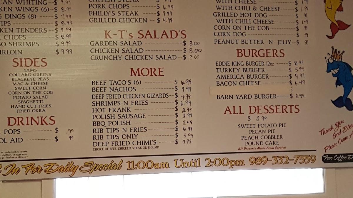Menu at King's Fish & More restaurant, Saginaw