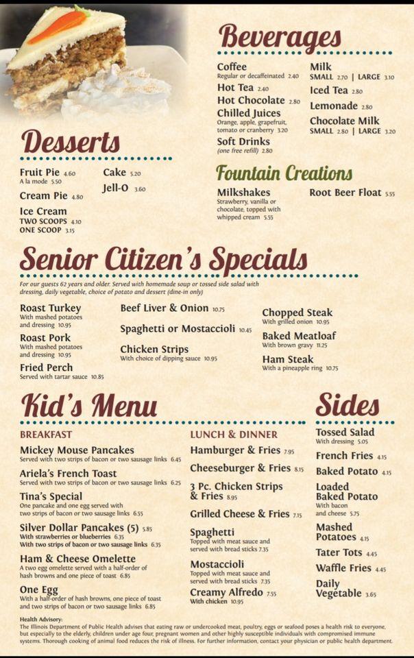 Menu at Neli's Restaurant, South Beloit
