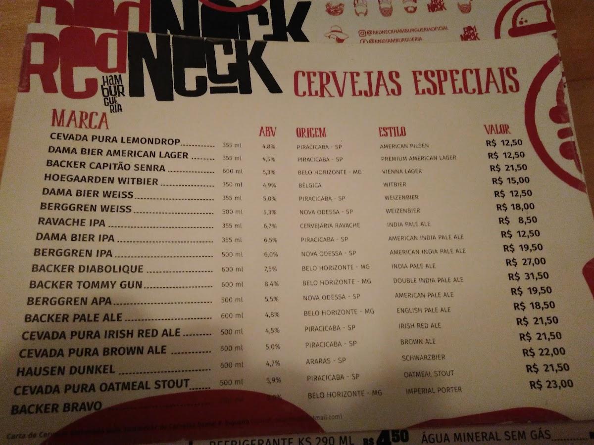 Menu em RedNeck Hamburgueria Araraquara restaurante, Araraquara