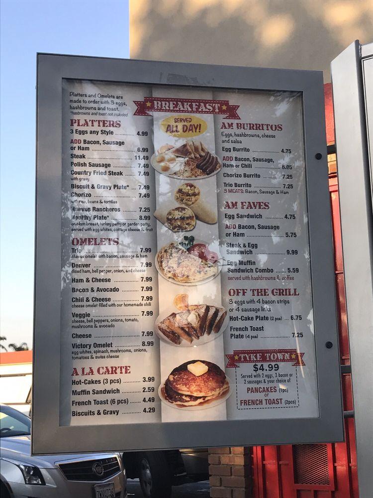 Menu at Victory Diner restaurant, Orange