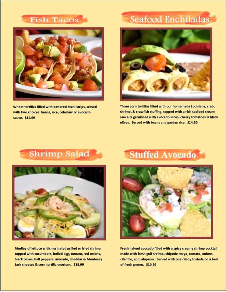 Menu at La Casa Del Sol - Thibodaux restaurant, Thibodaux
