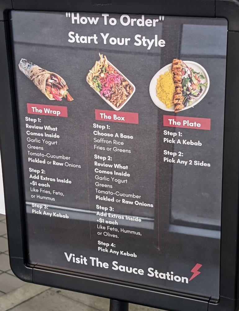 Menu at The Kebab Shop restaurant, Cerritos