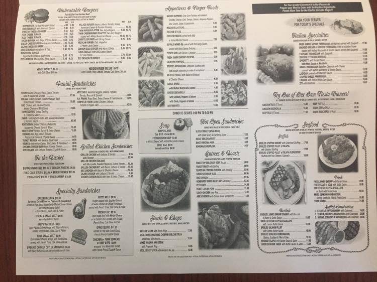 Menu at Village Diner restaurant, Saugerties, 140 Main St