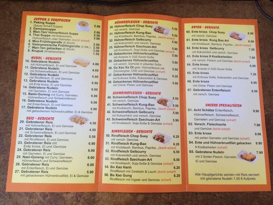 Menu at Asia Fam restaurant, Heiligenhafen