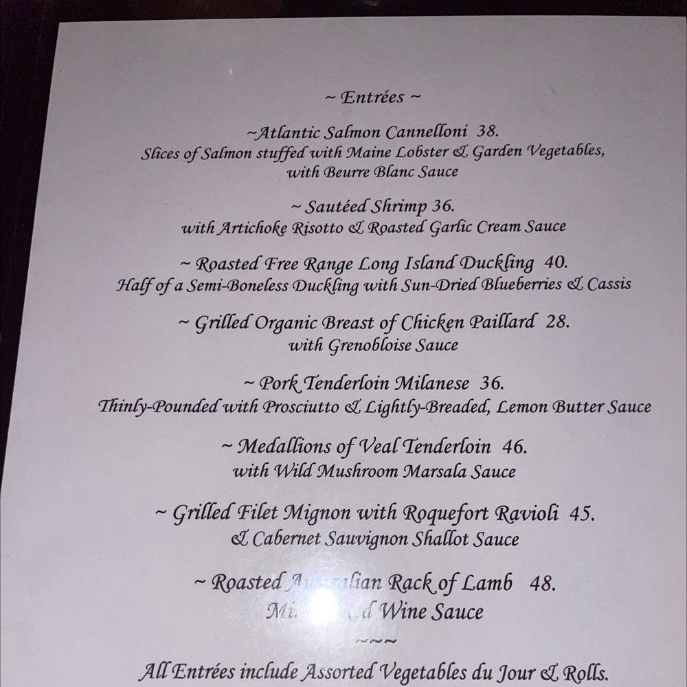 Menu at Mistral's at Toll Gate restaurant, Dorset