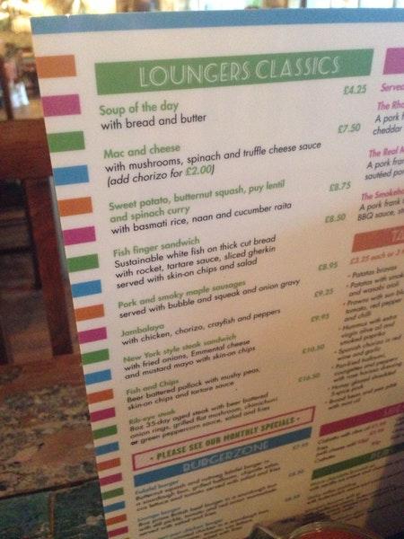 Menu at Otto Lounge pub & bar, Heswall