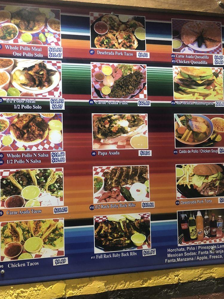 Menu at Rio Grande Pollos Asados restaurant, Midland