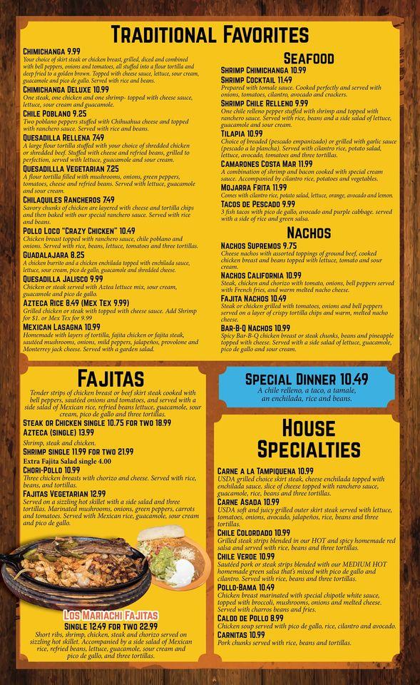 Menu at Don Bigotes Centre restaurant, Centre