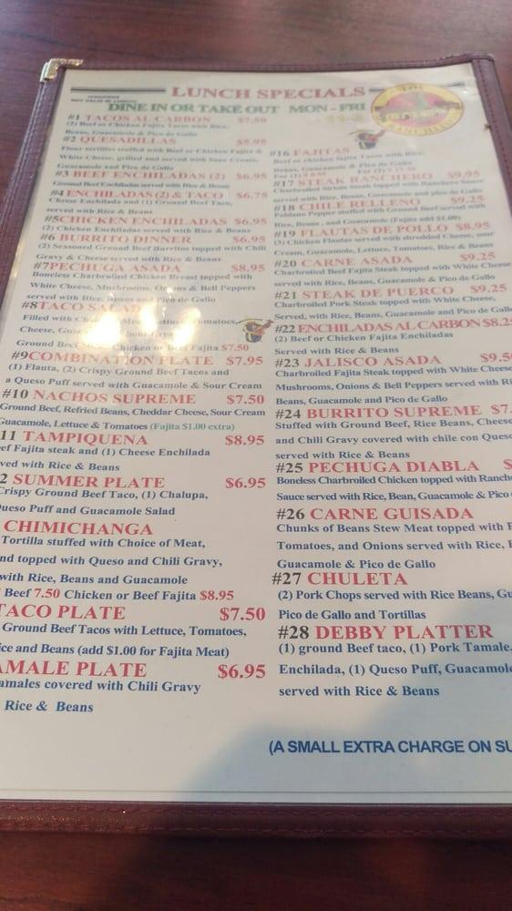 Carta del restaurante Los 3 Ranchitos, Houston, N Eldridge Pkwy