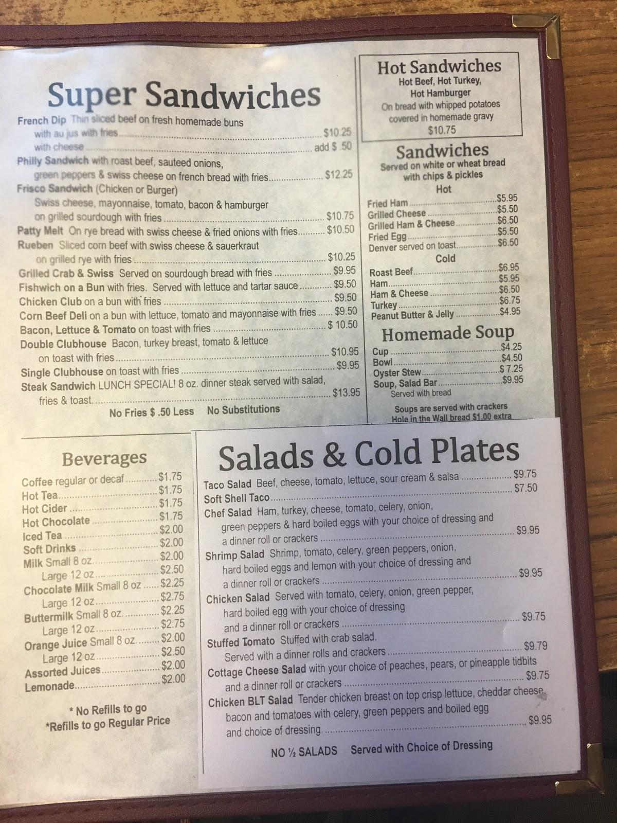 Carta de 600 Cafe, Miles City, 600 Main St