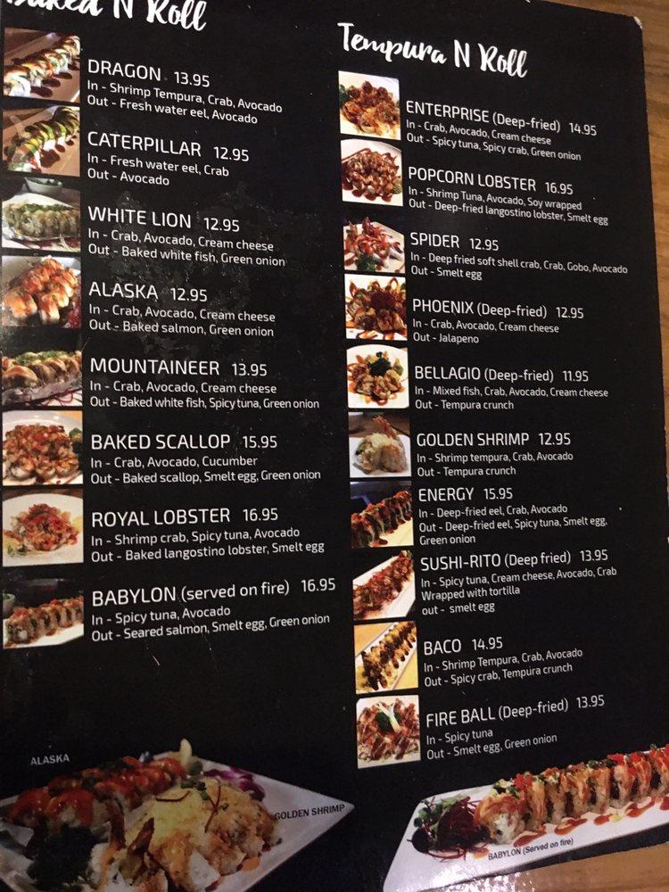 Menu at Sushi N Grill restaurant, Bakersfield