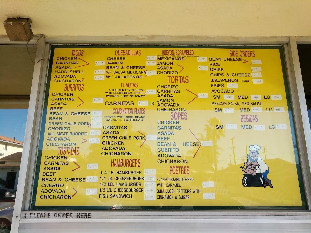Menu at Q-Tortas restaurant, Placentia