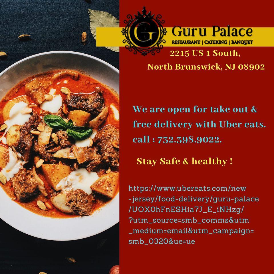 Menu at GURU PALACE restaurant, North Brunswick Township, US-1 SOUTH