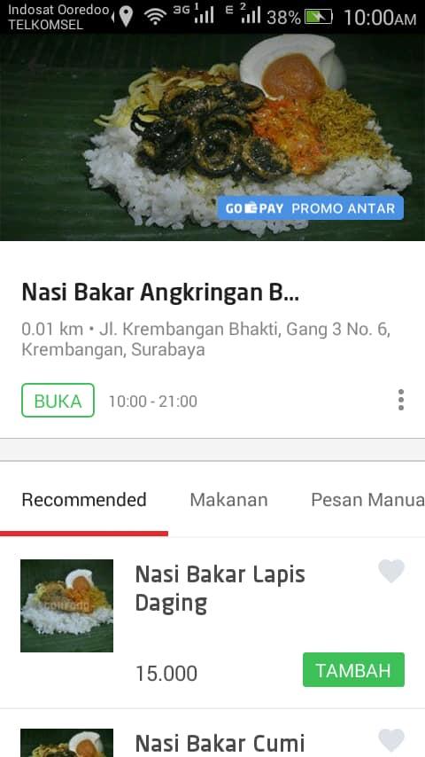 Carta de Nasi Bakar Angkringan Baladewa /Cafe arek, Surabaya