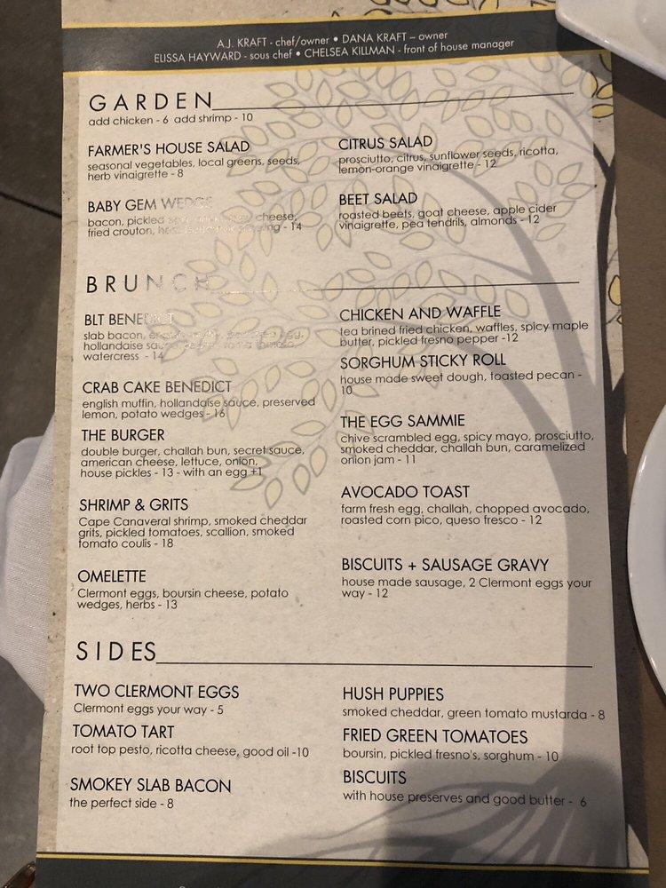 Menu at Root & Branch bistro + bar, Clermont