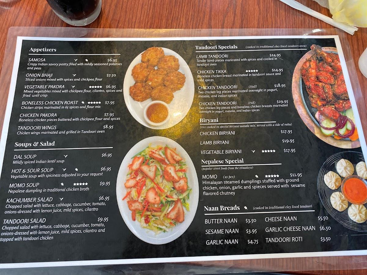 Menu at Royal Indian restaurant, Bar Harbor