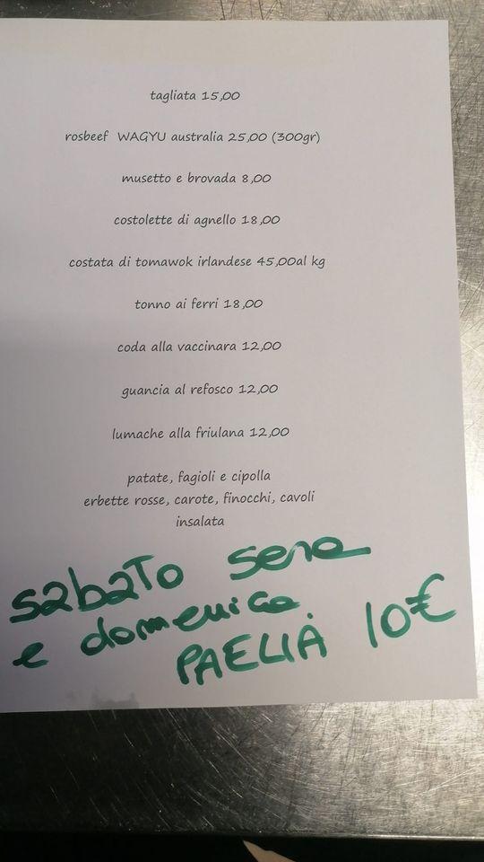 Menu at San Marco Vin Bar, Teor, Via S. Marco