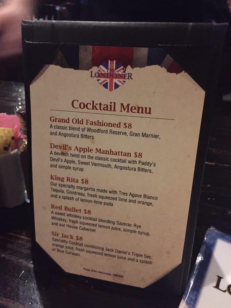Menu at The Londoner pub & bar, Baton Rouge