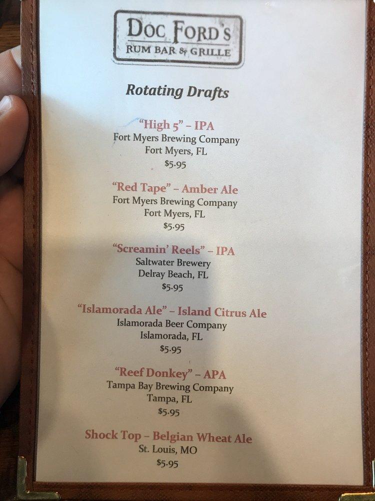 Menu at Doc Ford's Rum Bar & Grille, Sanibel, Island Inn Rd