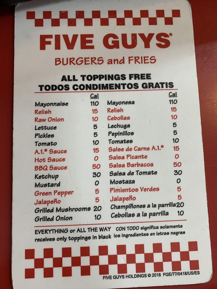 Carta de comida rápida Five Guys, Roseville, Sierra College Blvd #150
