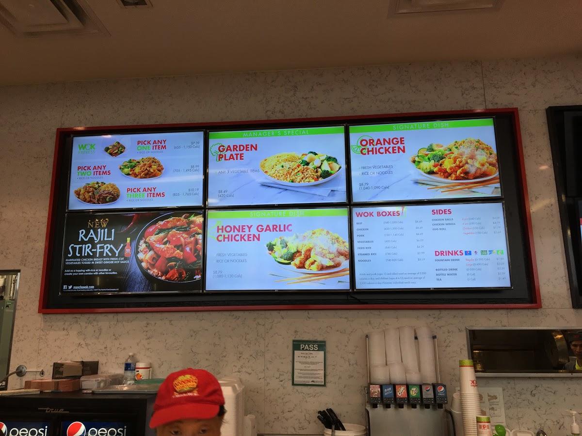 Menu at Manchu Wok restaurant, London, Wellington Rd
