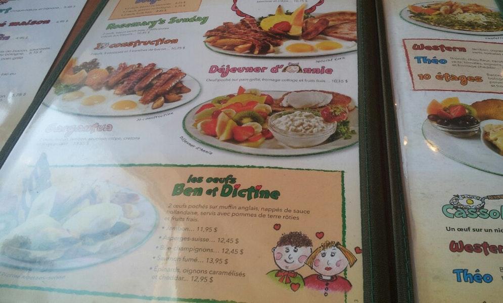 Menu at Chez Cora Déjeuners et dîners restaurant, Saguenay